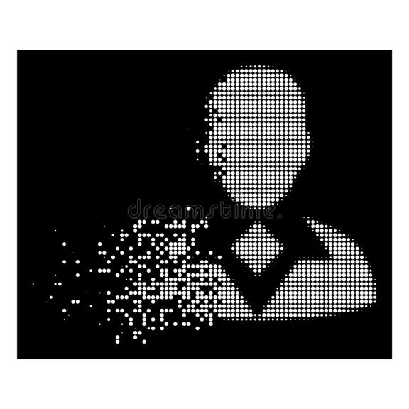 Bright Dispersed Pixel Halftone Guy Icon Stock Vector - Illustration of ...