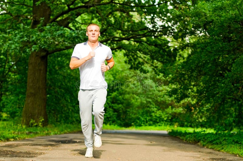 Guy jogging stock image. Image of runner, close, practise - 15733405