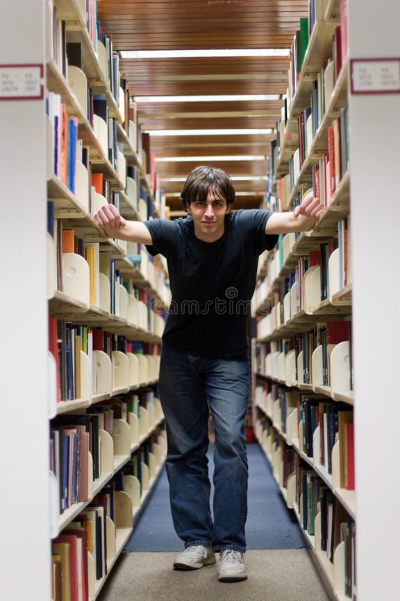 Guy at the Library stock image. Image of learn, literacy - 13499067