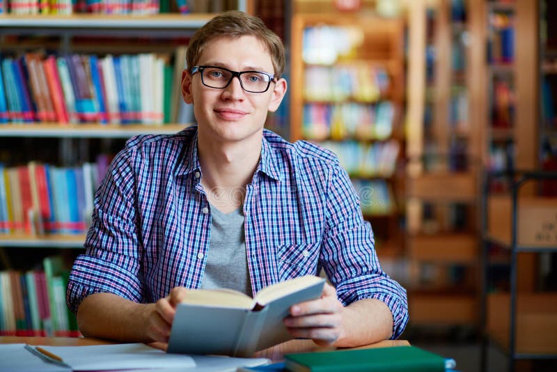 Guy in library stock image. Image of adolescent, clever - 33080417