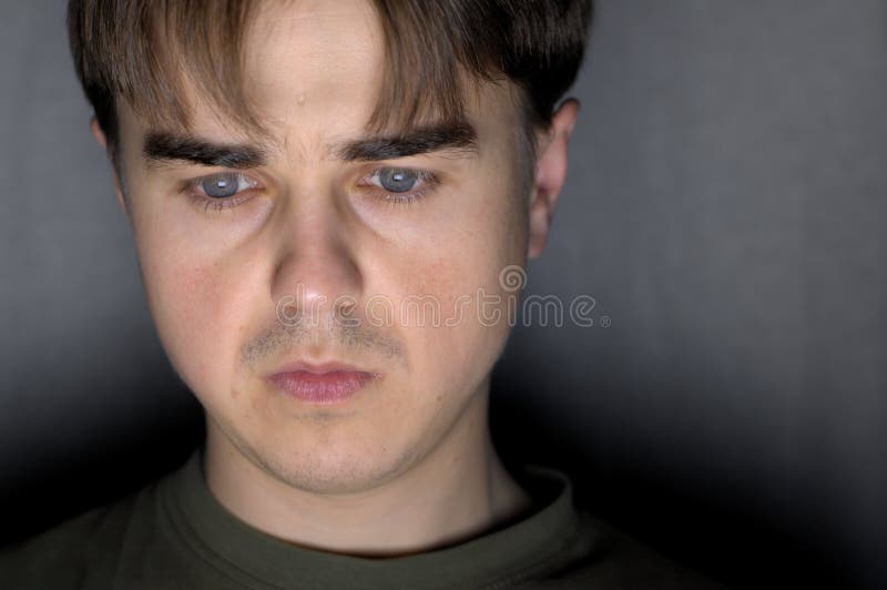 Man. Looking down stock image. Image of fixed, portrait - 36094067