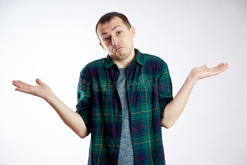 Guy Looks Surprised, Confused. Unexpected Emotions, Bewilderment and ...