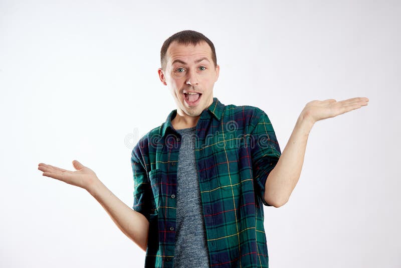 Guy Looks Surprised, Confused. Unexpected Emotions, Bewilderment and ...