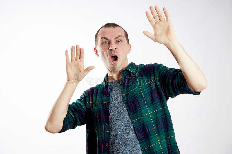 Guy Looks Surprised, Confused. Unexpected Emotions, Bewilderment and ...