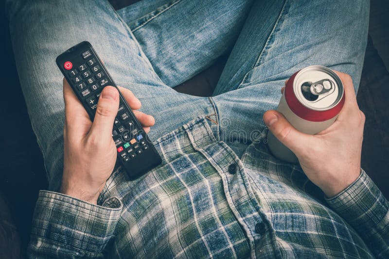 119 Guy Watching Tv Drinking Beer Stock Photos - Free & Royalty-Free ...