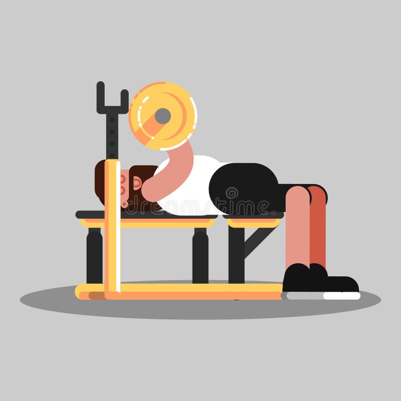 Guy makes the bench press stock vector. Illustration of athletic ...