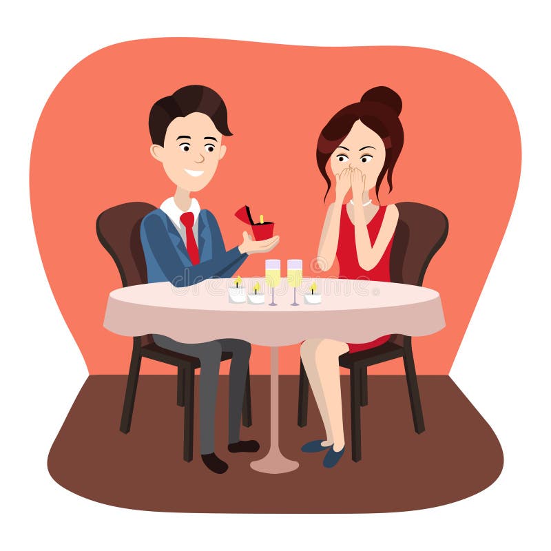 Guy Makes a Proposal To Girl Vector Illustration Stock Vector ...