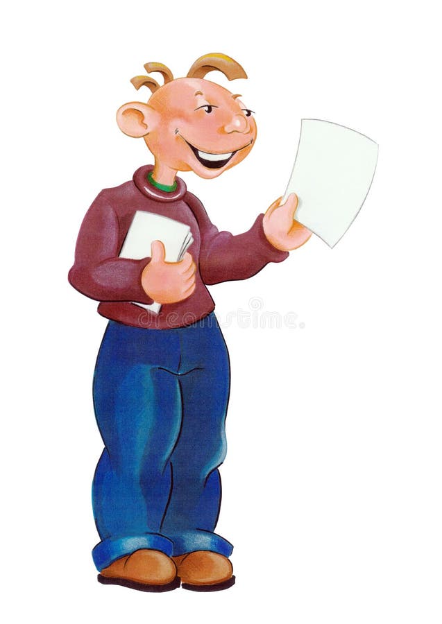 Guy/Man with Checklist - Illustration - with Clipping Path Stock ...