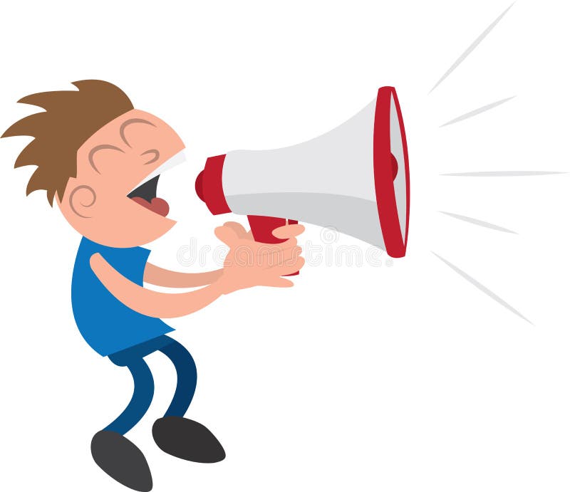 Boss angry with megaphone stock vector. Illustration of energy - 25058875