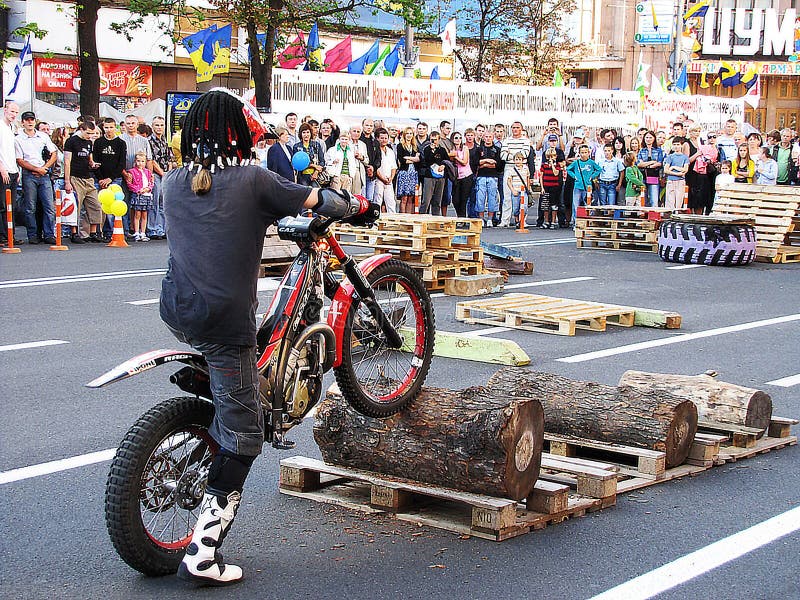 The Guy on the Motorcycle Shows Tricks Editorial Photography - Image of ...