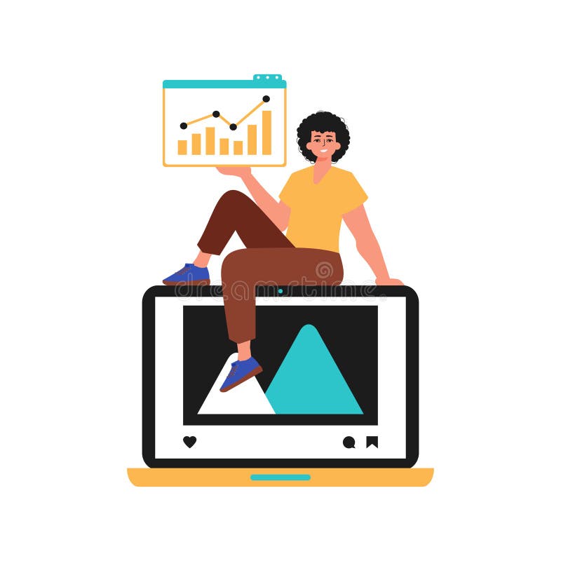 Guy with Movie and Growth Chart . the Topic of Message Publishing Plan ...