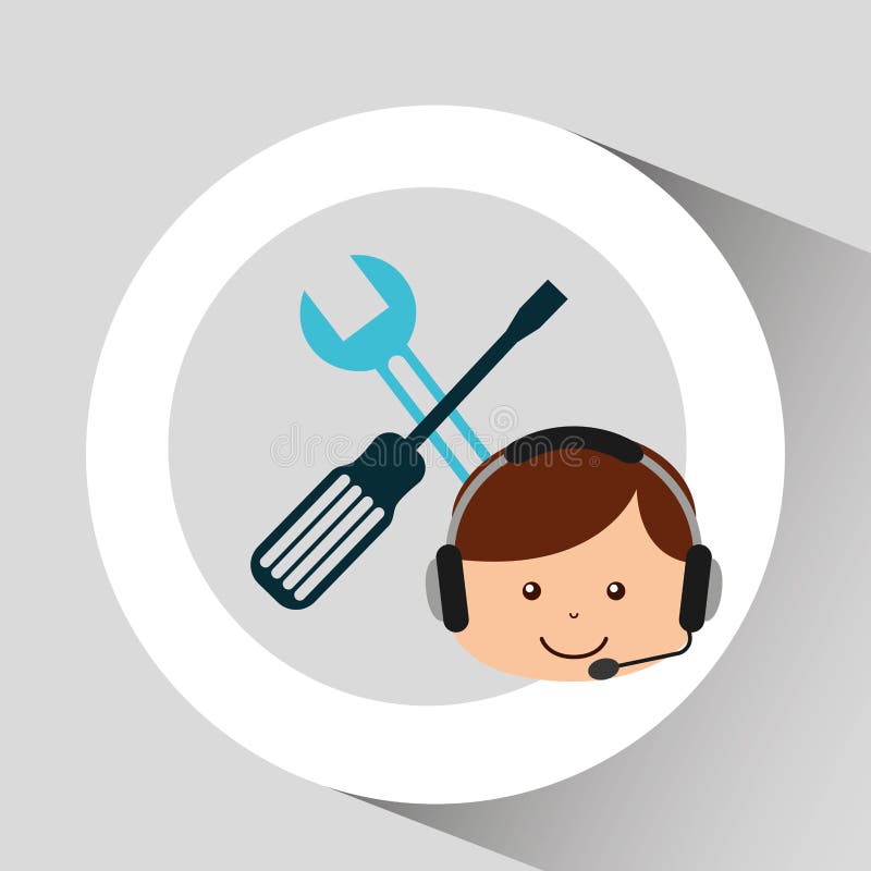 Guy Operator Help Service Technical Support Stock Vector - Illustration ...