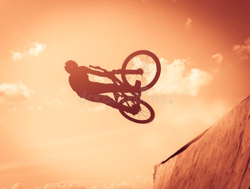 Guy Performs Stunts on a Bicycle Stock Image - Image of performance ...