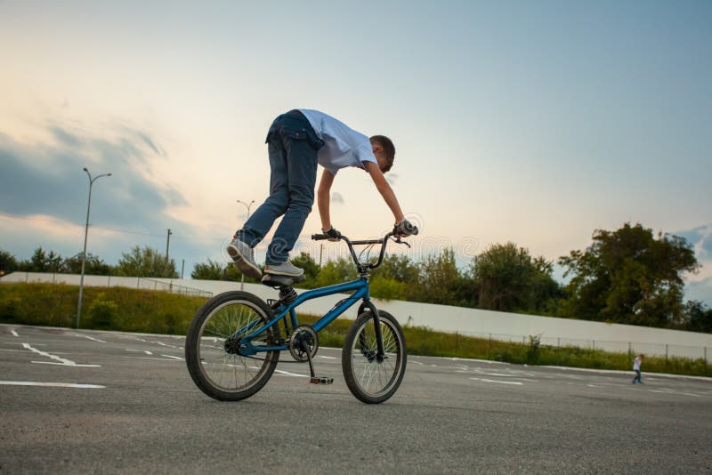 Bmx biking stunts stock image. Image of bicycle, summer - 120515477