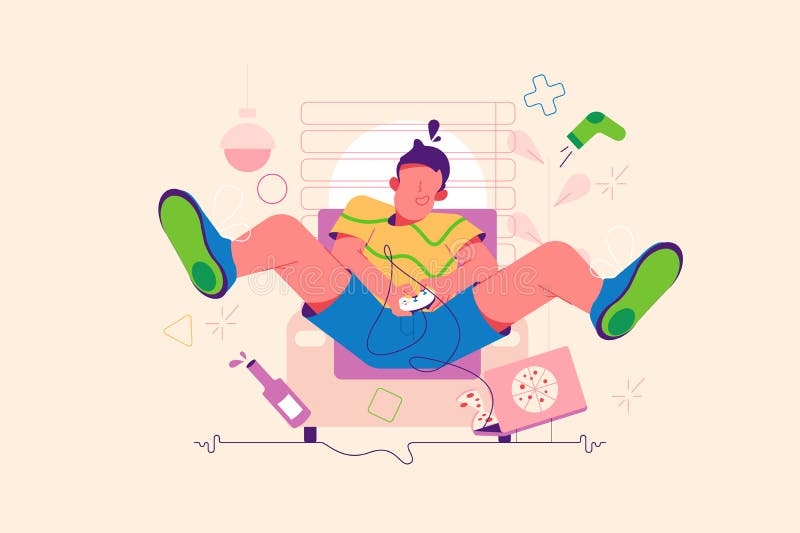 Lazy Gamer Stock Illustrations – 52 Lazy Gamer Stock Illustrations ...