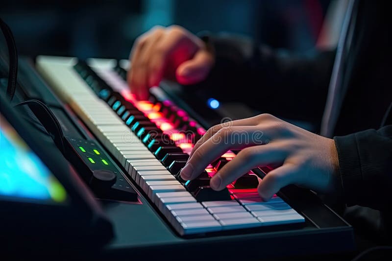 Guy Playing Gaming Game Computer Keyboard Close Hands Club Stock ...