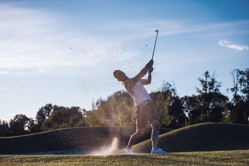 Guy playing golf stock image. Image of people, person - 297325925