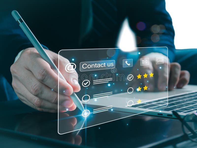 A Guy Points with a Pen and Selects an Emoticon To Display on the ...