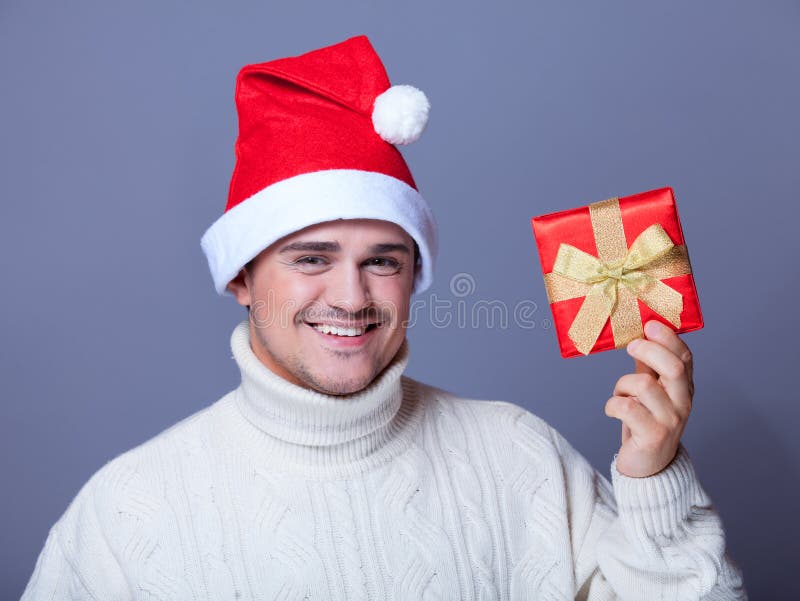 Guy with present stock image. Image of beauty, happy - 33604419