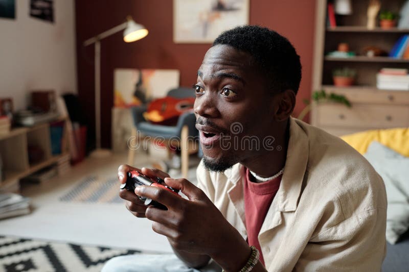 Guy Pressing Buttons on Controllers Stock Image - Image of lifestyle ...