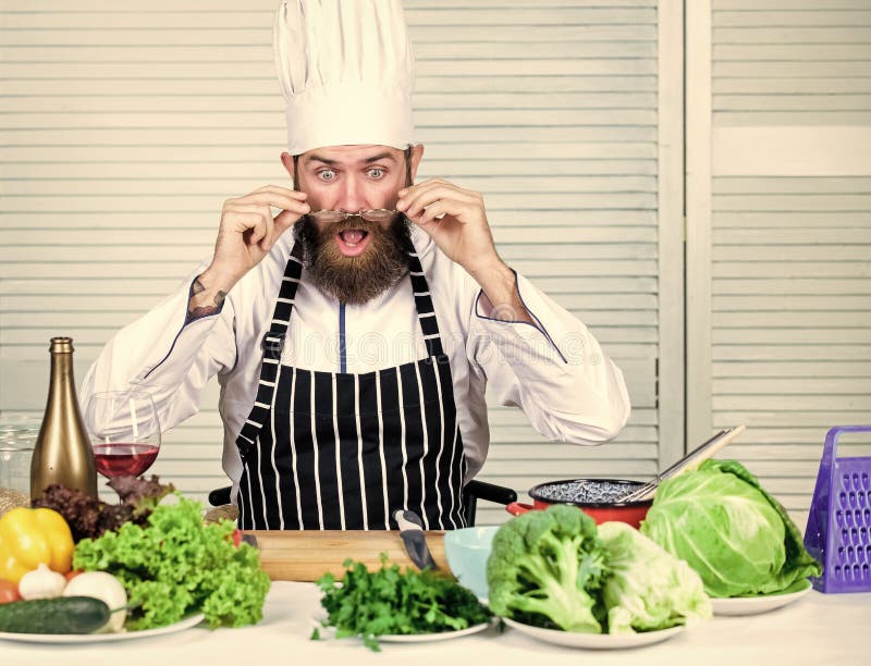 Guy in Professional Uniform Ready Cook. Master Chef Concept. Culinary ...