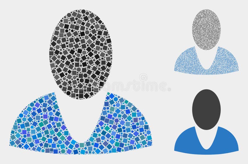 Guy Profile Icon Collages of Squares and Circles Stock Vector ...