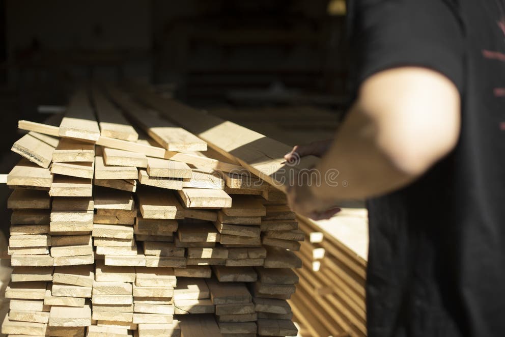 Guy Puts Boards Down. Boards in Stock Stock Photo - Image of occupation ...