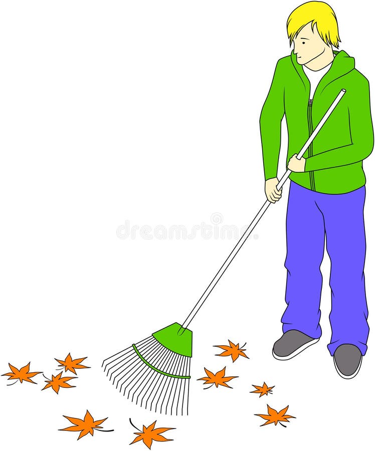 Cartoon Raking Leaves Stock Illustrations – 561 Cartoon Raking Leaves ...