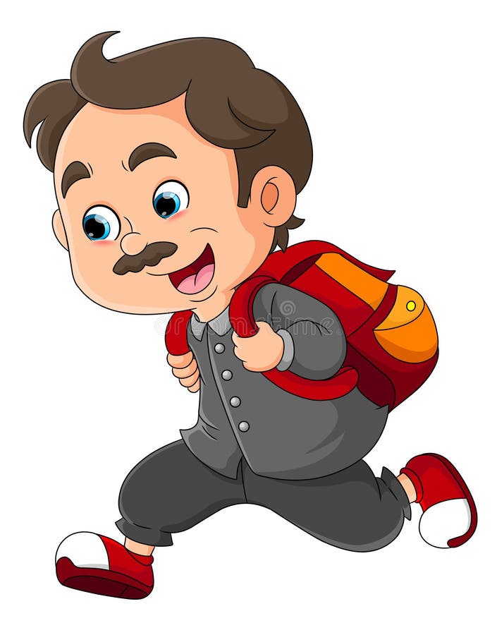 The Guy is Running Very Fast To Work on Time at Office Stock Vector ...