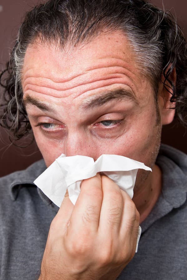 Guy with a runny nose stock photo. Image of health, cold - 32066362