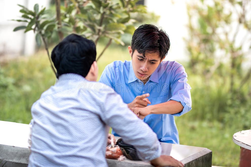 A Guy Scolds and Blames Someone for Being Late. Men Getting Scolded for ...