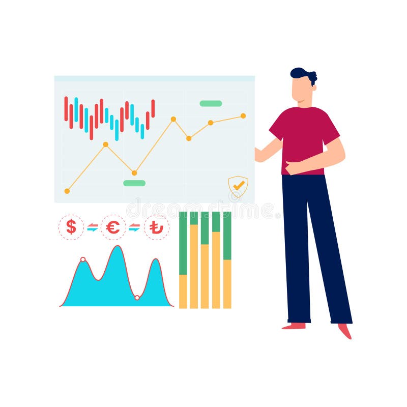 A Guy Showing a Chart for a Finance Business Stock Illustration ...