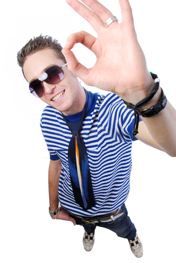 Guy showing okay sign stock image. Image of concept, person - 7624957