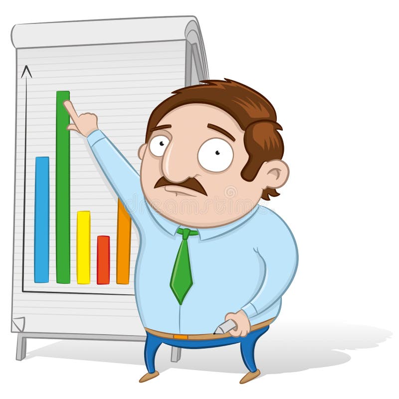 Guy Showing A Statistics Board Stock Vector - Illustration of analyze ...