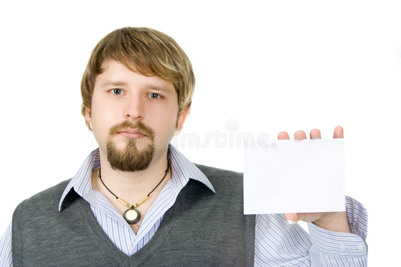 Guy with sign(envelope) stock image. Image of concepts - 1579091