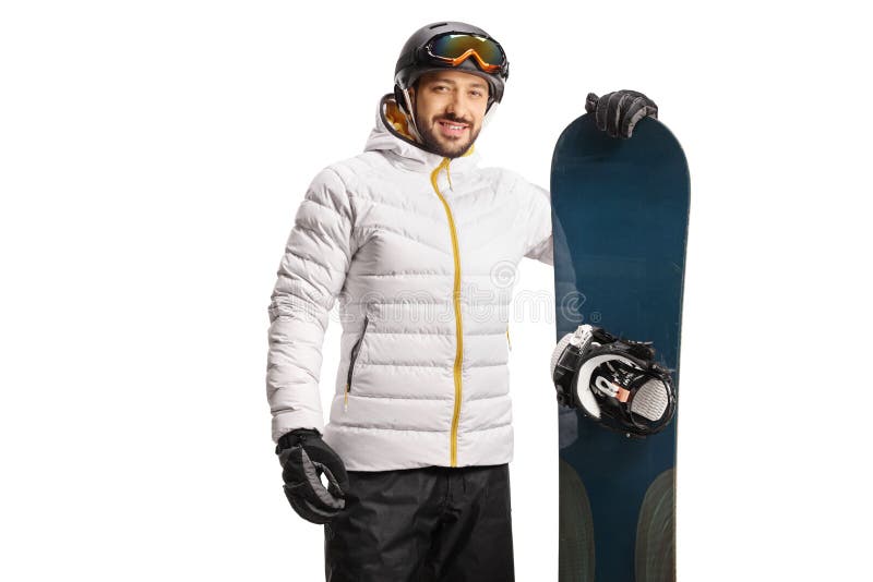 Guy with Snowboarding Equipment Looking at Camera Stock Photo - Image ...