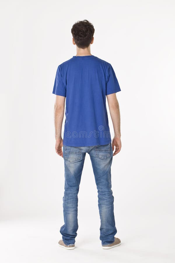 Guy Standing Back Against White Wall Stock Photo - Image of cameraman ...