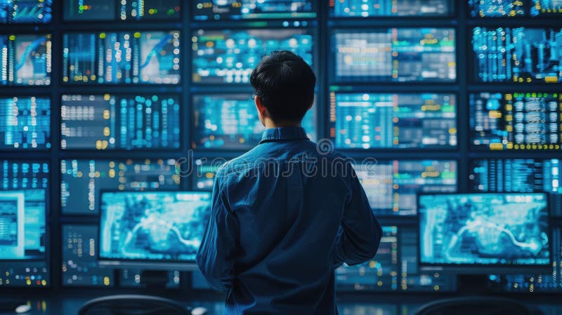 A Person with Electronic Devices and Water on a City Backdrop. AIG41 ...