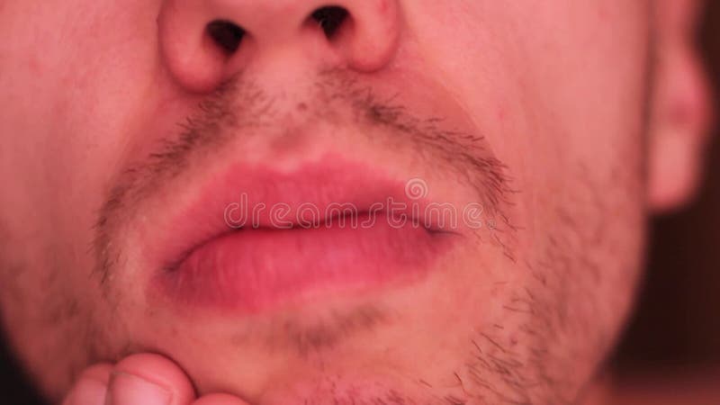 Guy Stroking His Beard Close-up Stock Footage - Video of human, barber ...