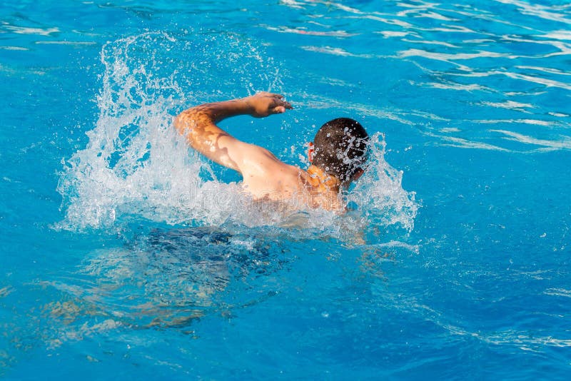 The Guy Swims in the Pool. Rest at the Resort_ Editorial Photography ...