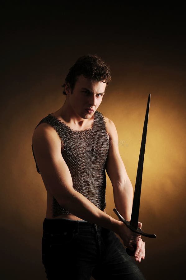 Guy with a sword stock photo. Image of attractive, weapon - 6858488