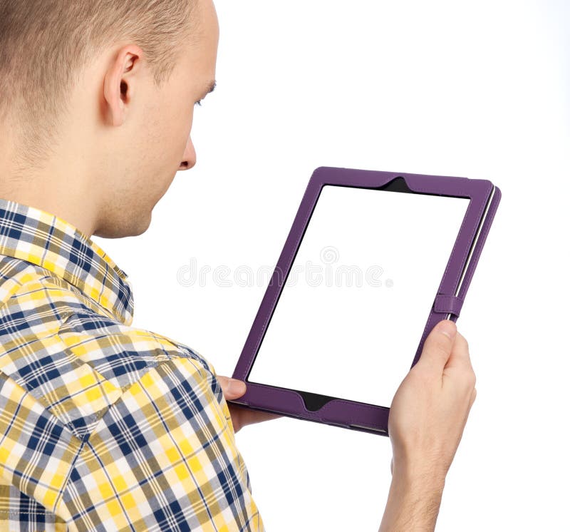 Guy with the Tablet Computer Stock Image - Image of electronic, human ...