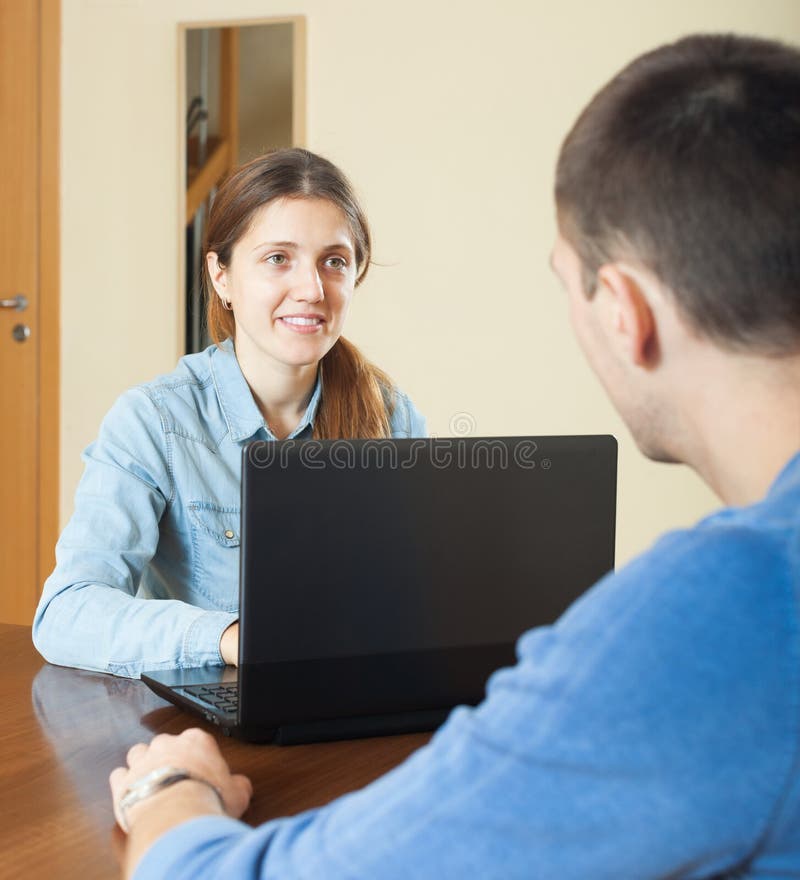 Guy talking with employee stock photo. Image of people - 43948864