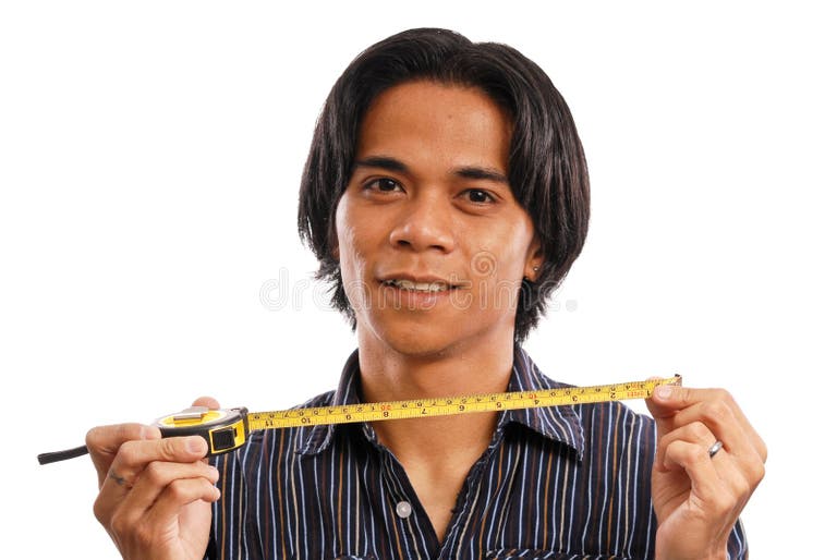 Guy with a Tape Measure stock image. Image of measurement - 20368785