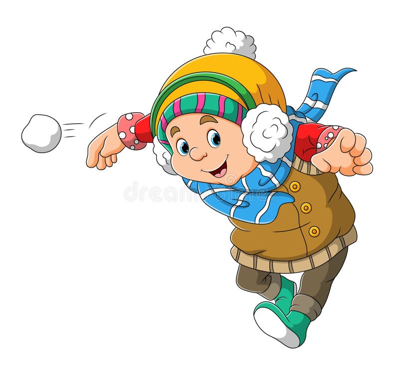 The Guy is Throwing a Snowball Stock Vector - Illustration of human ...