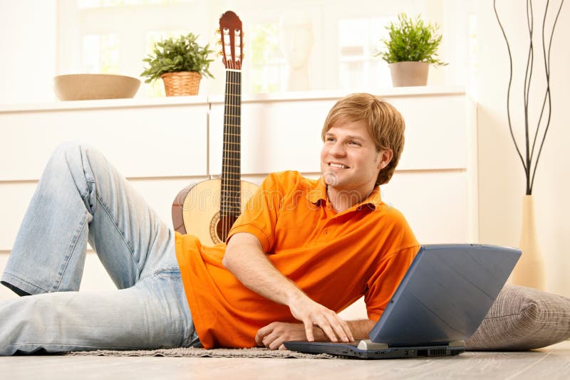 Guy using computer stock photo. Image of face, caucasian - 21446146