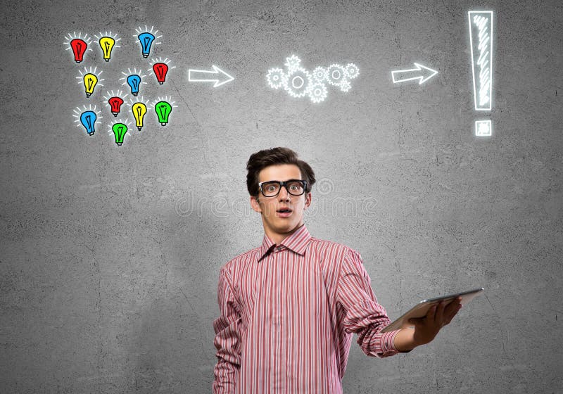 Guy using tablet stock photo. Image of crazy, amazed - 46751946