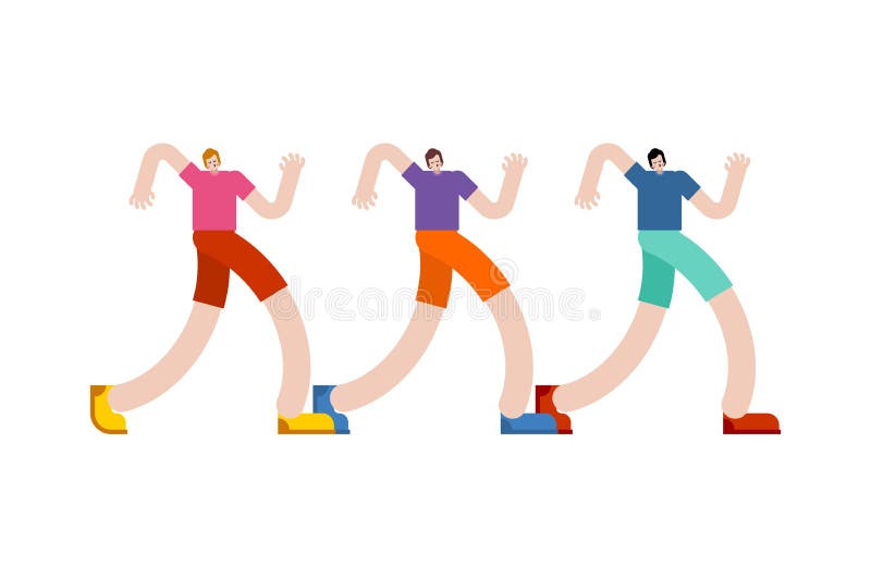 Guy is Walking Set. Man Walk Vector Illustration Stock Vector ...
