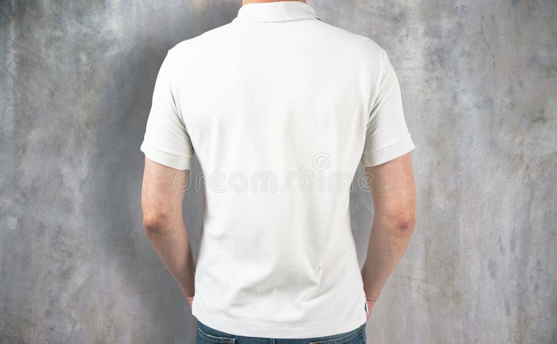 Guy Wearing White Shirt Back Stock Photo - Image of cotton, pattern ...