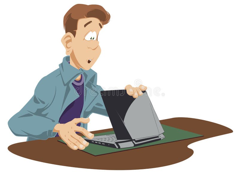 Guy Working on Laptop. Stock Illustration Stock Vector - Illustration ...